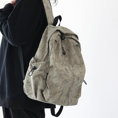 法国MKPREF新款百搭双肩包女大学生初高中生书包大容量简约背包男