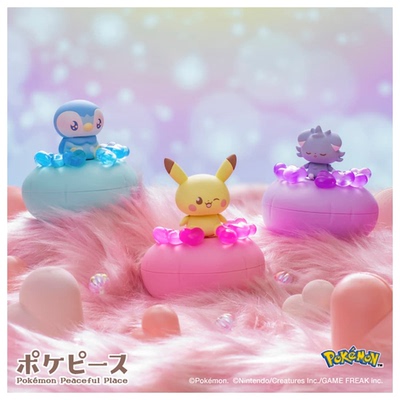 TOMY宝可梦PokePeace萌趣立牌摆件 满心欢喜皮卡丘波加曼妙喵