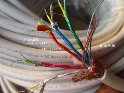 美国 进口镀银HDMI 3D 4K散线HDMI工程1.4板 2,0板高清线含银0,5%