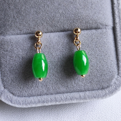 LUCKYCAT吉猫手作干青翡翠耳钉