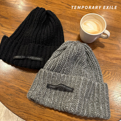 出街粗线毛线堆堆帽冷帽