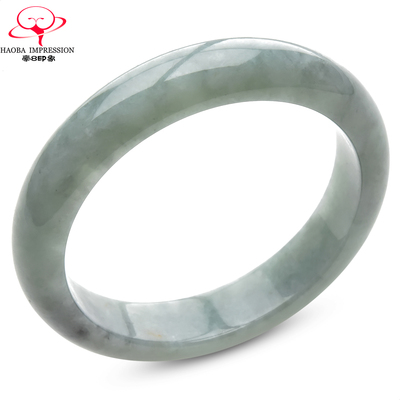 豪8印象P26010P557翡翠手镯圈口56.0mm冰糯种天然缅甸a货淡绿玉镯