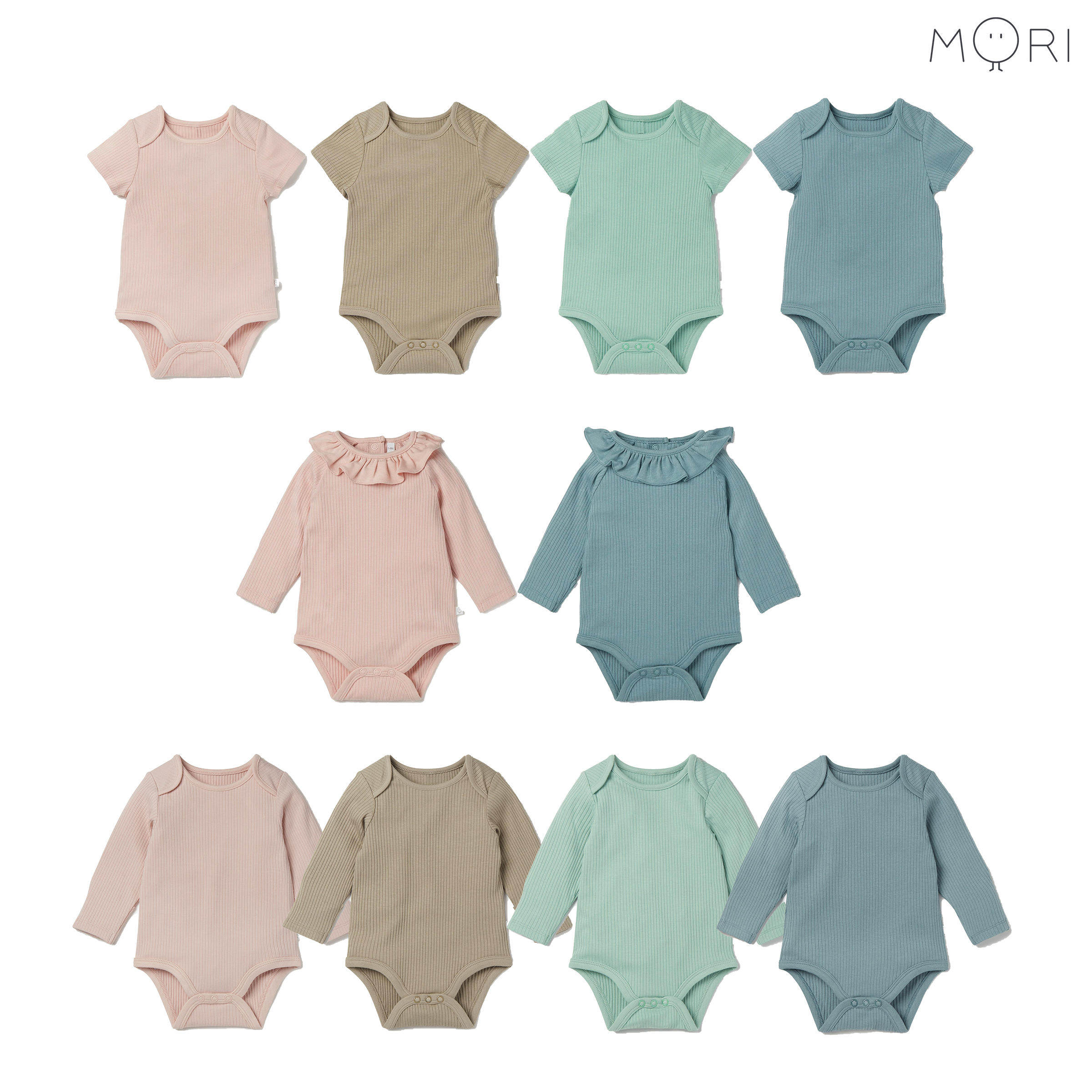 现货!英国Baby Mori有机棉婴儿夏秋超薄短袖长袖罗纹包屁衣连体衣_虎窝淘