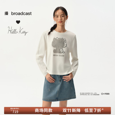 【Hello Kitty合作】商场同款播秋新品纯棉长袖印花T恤BDT3YD3216