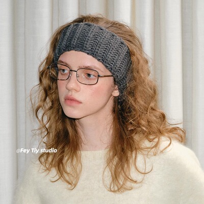 纯色针织发带增高头颅bella风