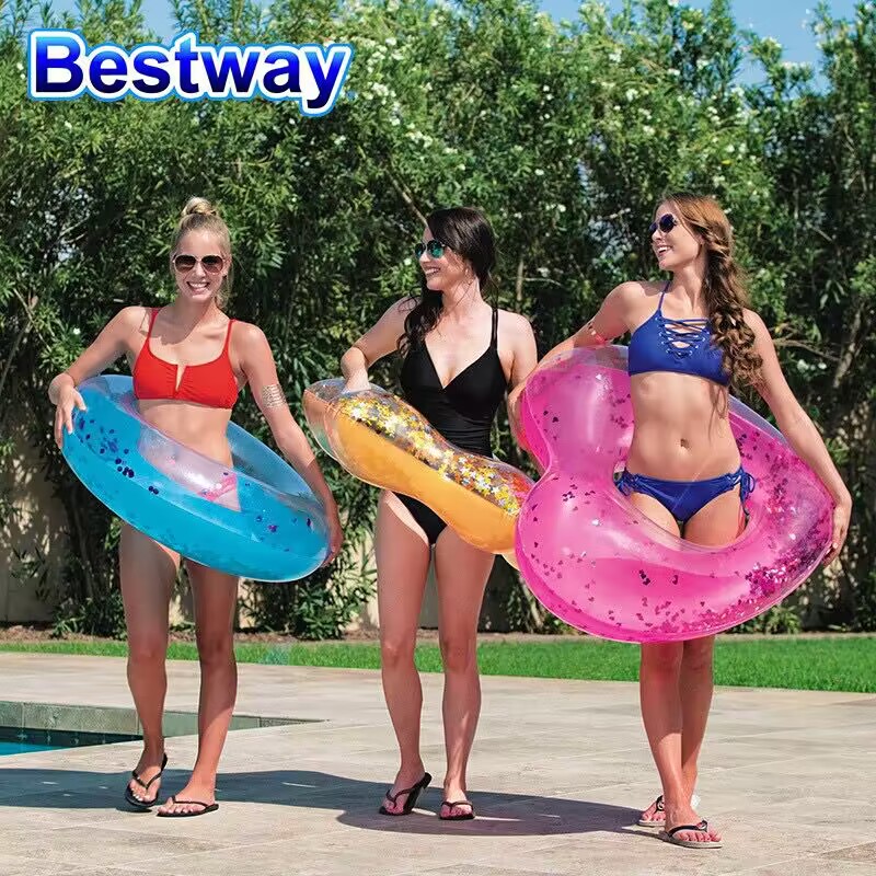 bestway游泳圈大人网红成人女加厚大号便携水上充气玩具救生泳圈