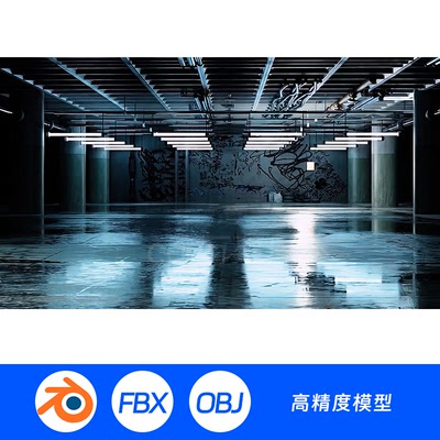 Blender模型地下室车库停车场256