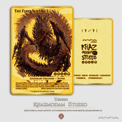 万智牌MTG原初裂片妖(The First Sliver)指挥官EDH自制锌合金代牌