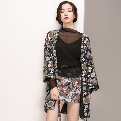 开衫交叉系带复古风中长款外套