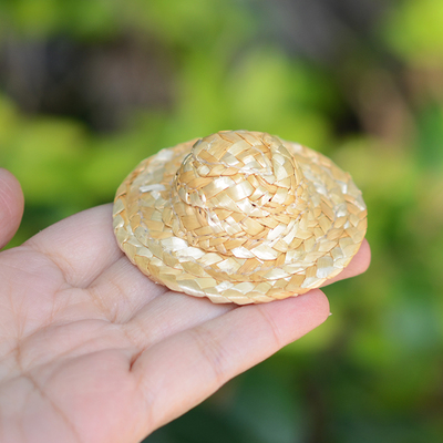 LF53 迷你小帽子小草帽黑色礼帽  BJD娃娃袖珍配件材料 1个