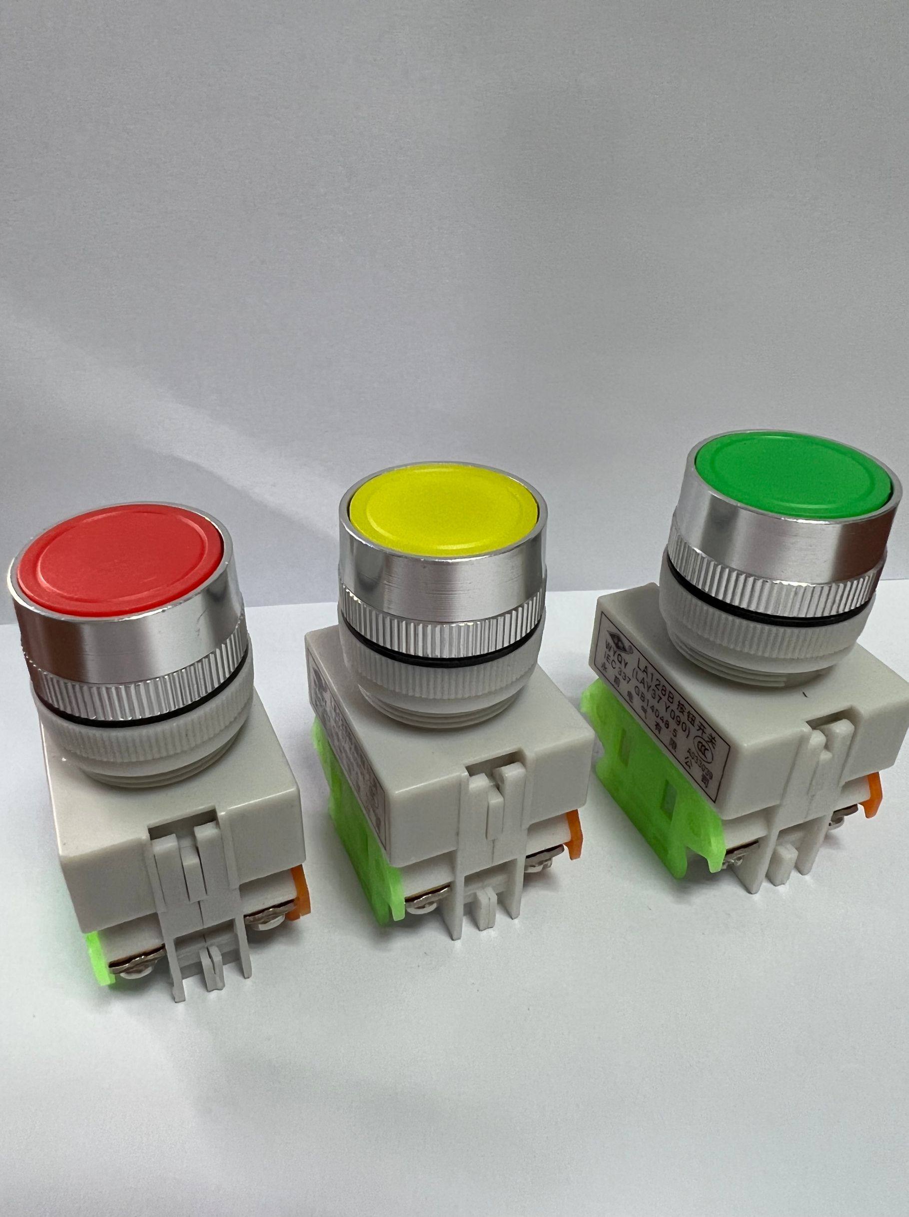 乐清永前电气LAY37-11BN(Y090)平头按钮Ф22MM红绿黄_虎窝淘