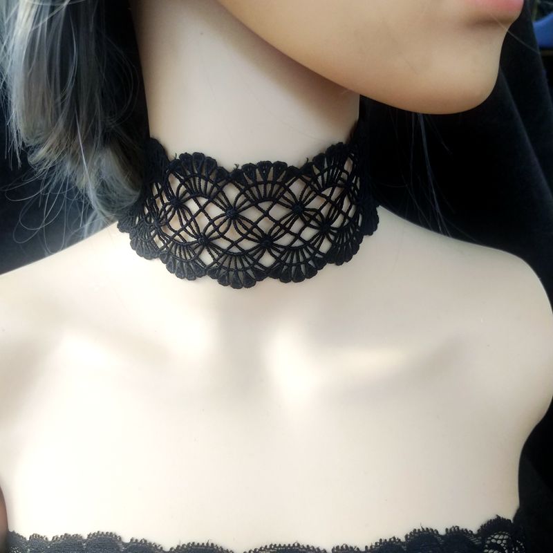 新品  新款蕾丝项链  黑色蕾丝项链