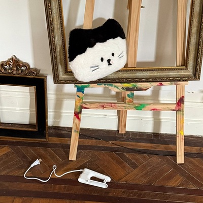 green house * 日式肥宅猫咪毛绒可插手防爆充电热水袋暖手宝