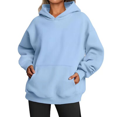 Fleece Sreet Hip-hop Women's Solid lor Loose Plus Size Pullo