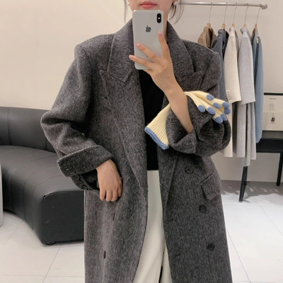 Double-sided Wool Right Shoulder at For Women Double-breaste