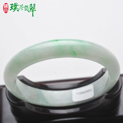 冰糯种飘阳绿a货翡翠手镯