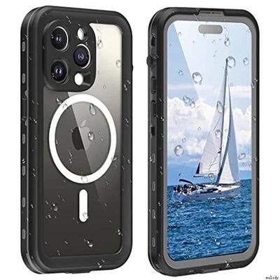 适用于iPhone 13 14 15 16 Pro Max Waterproof Magsaf Case苹果14/15plus无线重磁吸防水壳wireless cover