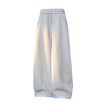 A410-K5650-P70限价109-美式格纹垂感直筒卫裤-320G左右卫裤面料