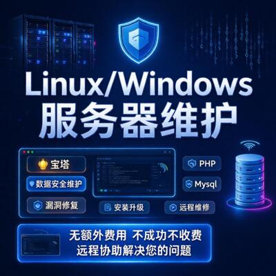 Linux/Windows服务器维护宝塔数据安全维护漏洞修复PHP Mysql