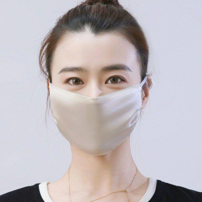 真丝遮阳口罩100%桑蚕丝薄夏季透气女可清洗丝绸双层面罩