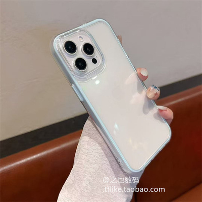 蓝色框二合一透明壳适用OPPOFindX8S手机壳Reno14/13/12/15/11/10/9Pro/8/7/6不包镜头撞色软硅胶套个性创意1