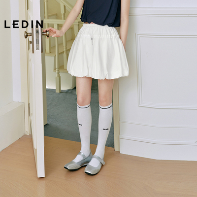 【商场同款】乐町运动风抽绳花苞短裙夏季小白裙半身裙C2GEF2709