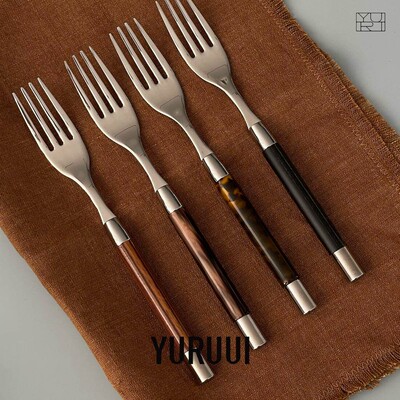 [YURUUI设计师]法国CAPDECO CONTY原木色手柄不锈钢刀叉勺西餐具