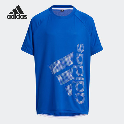 Adidas/阿迪达斯正品儿童大logo印花夏季短袖运动T恤GP0763