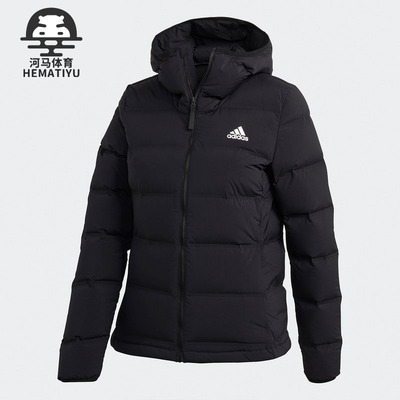 阿迪达斯冬女连帽保暖运动羽绒服
