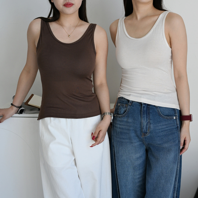 桑蚕丝女士背心薄极简打底