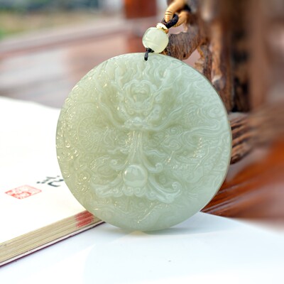 和田玉龙头腾龙腰扣霸气男款把件