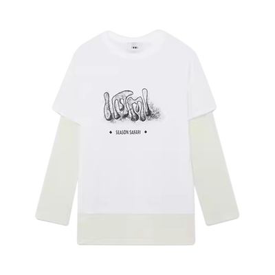 IMMI女士假两件印花长袖T恤