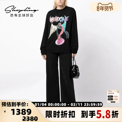 WE 11 DONE 男女同款中性天使印花长袖T恤上衣银泰百货 301596