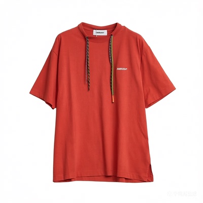 AMBUSH 纯棉男士抽绳logo刺绣短袖T恤上衣银泰百货 301596