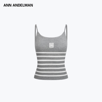 ANN ANDELMAN 26春夏女士方标吊带条纹修身显瘦毛织背心 301286