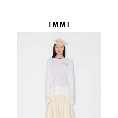 设计师品牌 IMMI 女士樱桃印花撞色长袖T恤银泰百货精品 300124