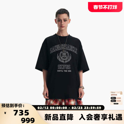 SALVAGESARCLE 街头潮流纯棉圆领男女同款短袖T恤银泰百货 301515