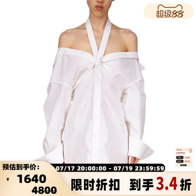 ALEXANDER WANG 春夏女大V领长袖衬衫连衣裙银泰百货 301604