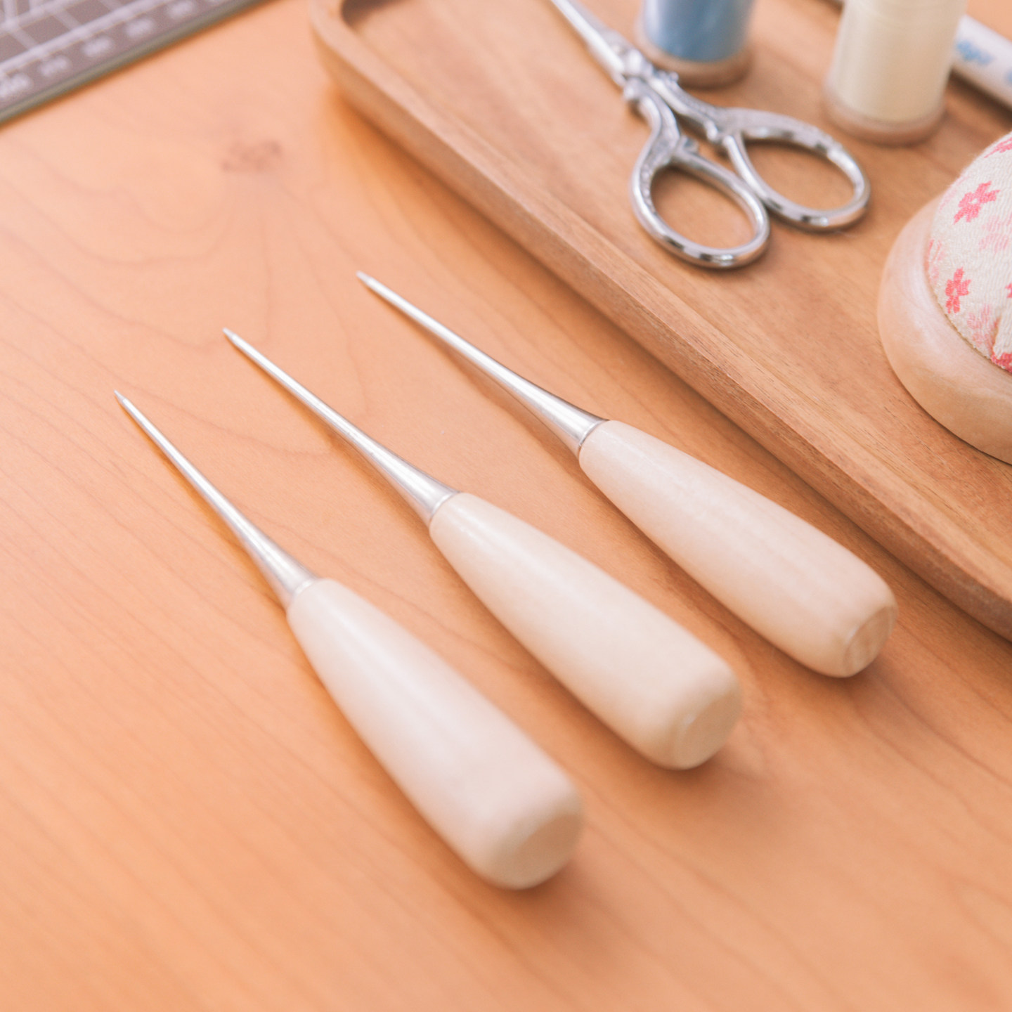 筱布叮 木柄锥子 服装锥眼钻眼挑线标记 拼布缝纫DIY工具