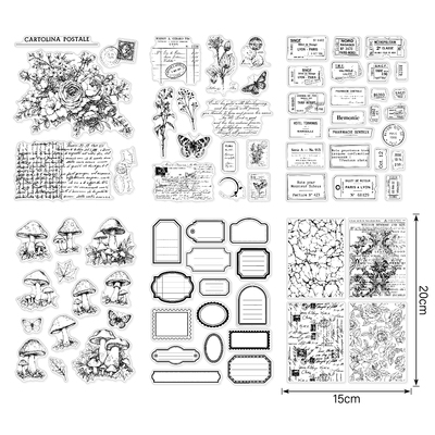 复古蝴蝶边框透明印章scrapbook 相册卡片手帐橡皮章成品章图章