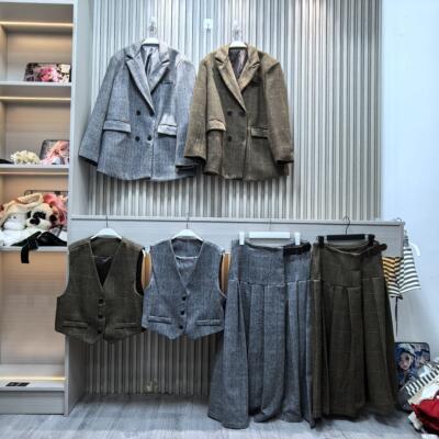 MONA OFFICIAL 丨50羊毛 马甲背心西装上衣外套 中腰半身裙套装女
