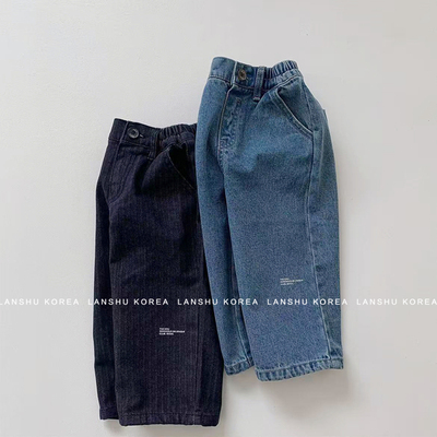 现货【Gou】懒鼠韩国童装26春款中大童时髦超百搭直筒亲子牛仔裤