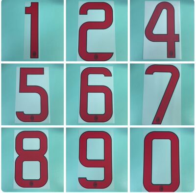 2012-14 年度 AC米蘭 客場 原年原裝印字 紅色單數字  Stilscreen
