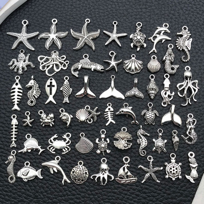 古银海星海马海洋系列吊坠合金饰品配件DIY项链手链挂件工厂直销