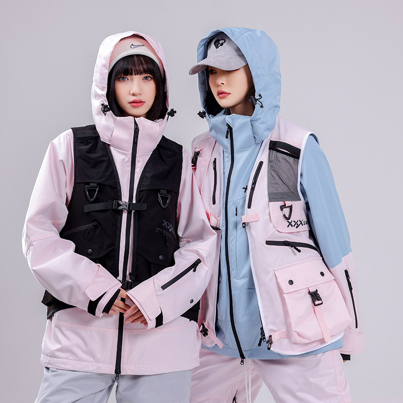 XXXsnow单板滑雪马甲背心野雪坎肩多功能平花外套机能战术户外衣
