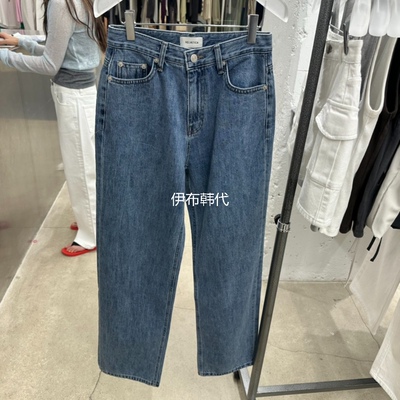 春款纯色休闲小直筒裤牛仔裤女