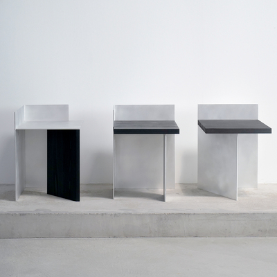 日本铝制涂墨原木方几茶几边几