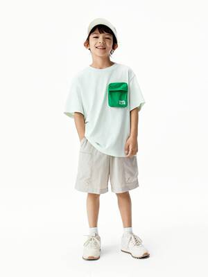 little moco男女儿童26年夏装凉感吸湿立体口袋短袖T恤KBF2TEET07
