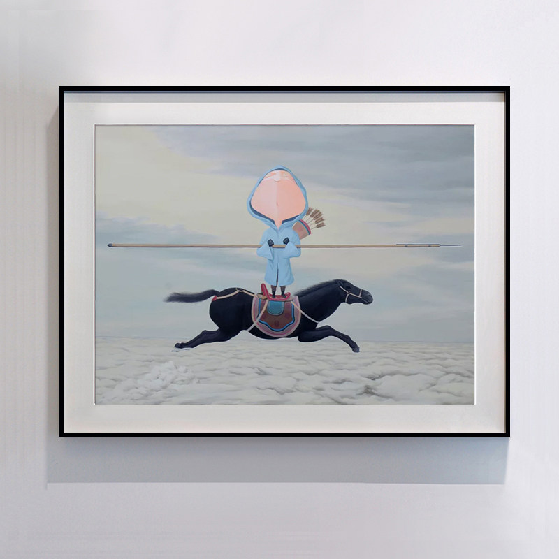 AOCA 当代艺术家吴琼版画武侠 潮流装饰画工作室挂画 在这里.意