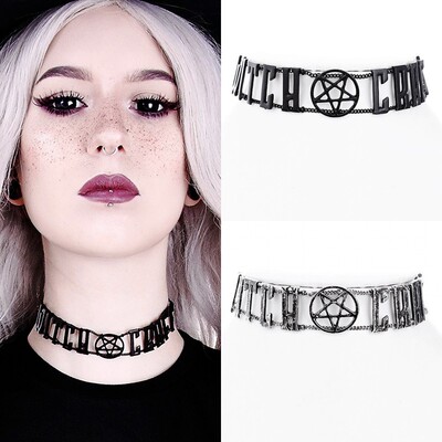 波兰RESTYLE暗黑哥特五芒星颈链